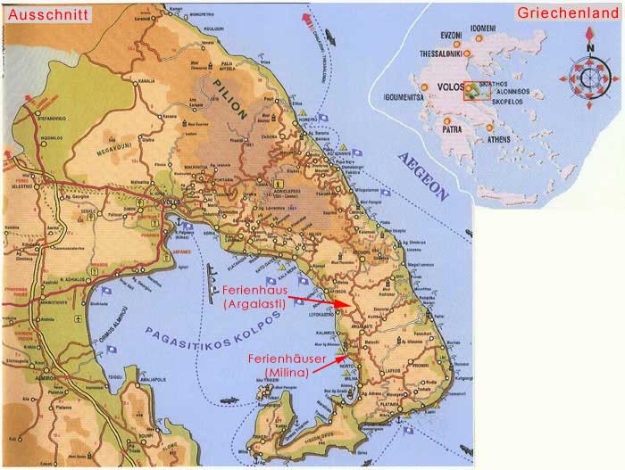Ferienhaus Griechenland | Lage - Vermietung